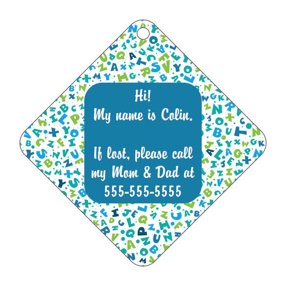 Child ID Tag with Clip Lost Child Tag Safety Child by PrintedInc