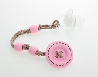 Pink Crown Pacifier clip with Pink Swarovsky by mycrystaldream