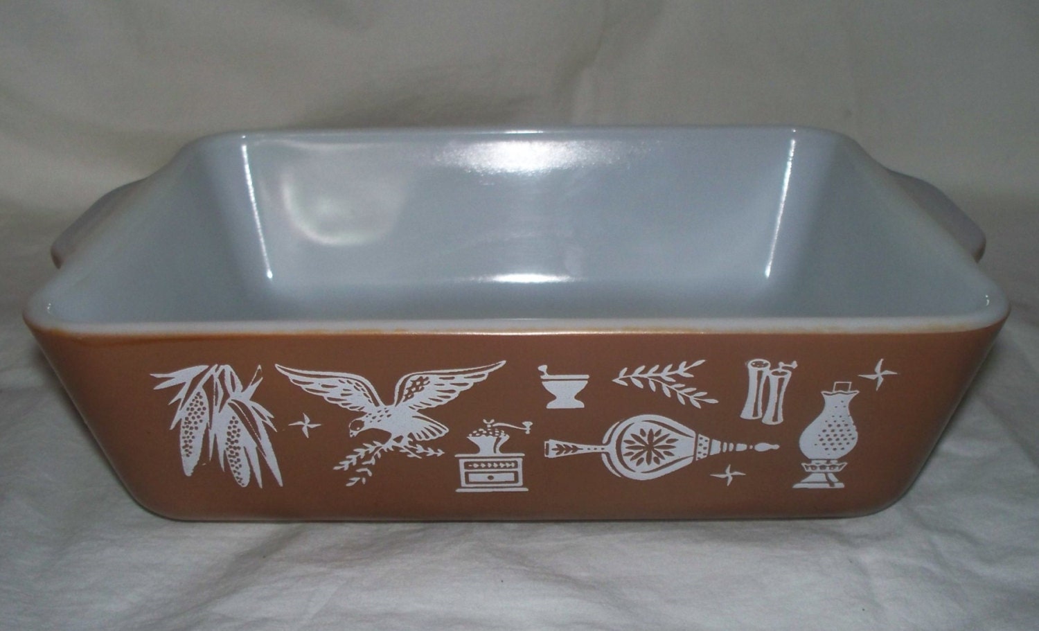 Pyrex Early American 1 1/2 Quart Double Sided Baking Casserole Dish ...