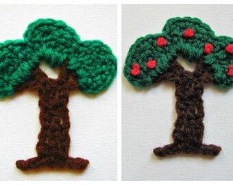 1pc 4.5" Crochet APPLE TREE Applique