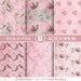 Birds Digital Paper Vintage Paper Birds Pink by blossompaperart
