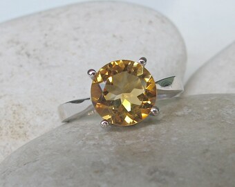 Round Yellow Topaz Rings- Topaz Rings- Anniversary Rings- November ...