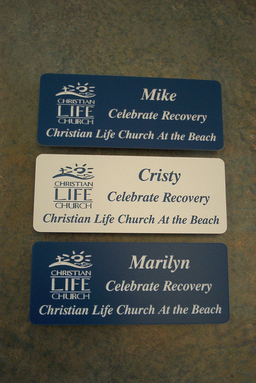 CHURCH Name Tag with Magnet Back by LaserCreationsCO on Etsy