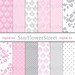 Girl Digital Paper Scrapbook Background chevron polka dot