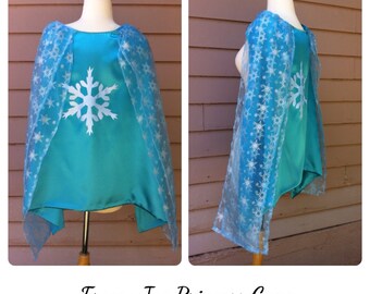 FROZEN Ice Princess Superhero Cape Costume, Turquoise Blue Satin Cape ...