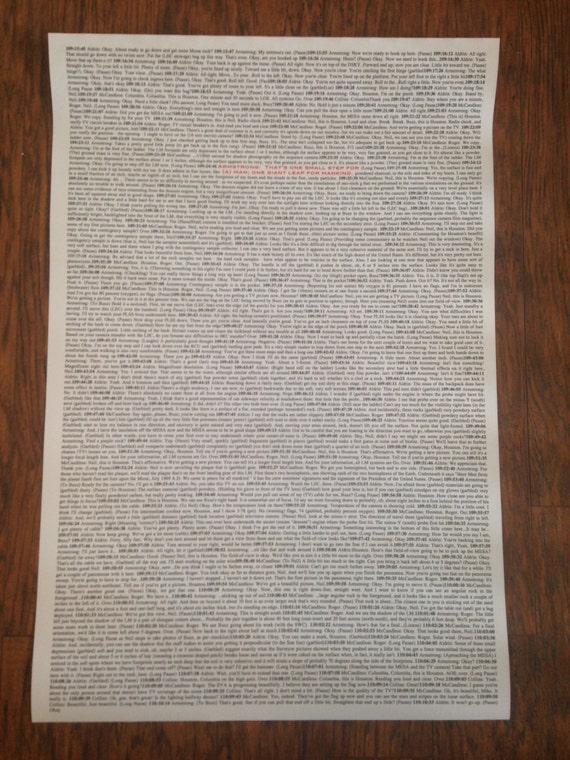 Apollo 11 Moon Landing Transcript History Of Science