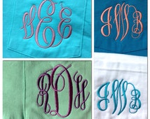 Popular items for monogram pocket tee on Etsy