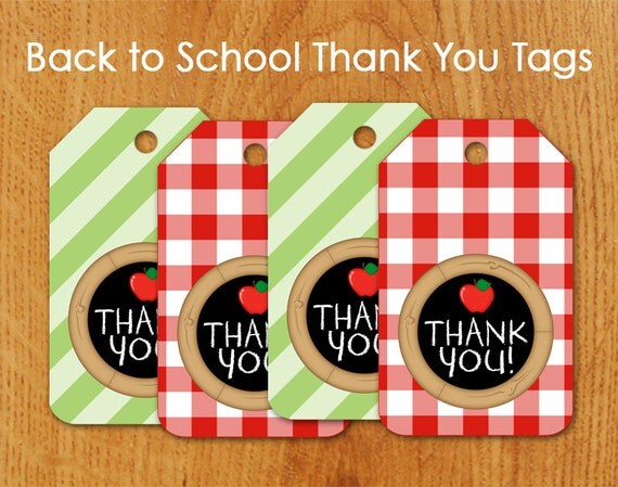 Back to School Thank You Tags Instant Download by FeelsLikeAParty