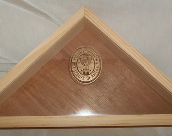 Unfinished 3 x 5 Etched Eagle Scout Boy Scouts Flag Display Case
