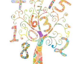 Nursery Art Baby Girl Nursery Decor tree nursery art, number art ...