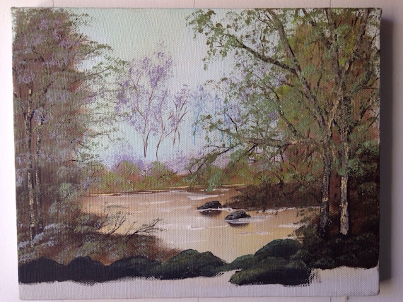 Vintage art painting nature landscape