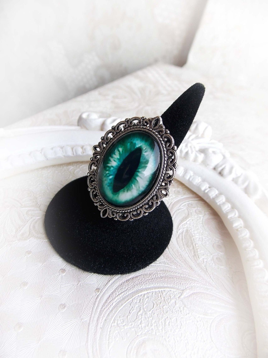 Cat eye ring MORE CHOICES gothic halloween ring dragon eye