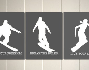 Snowboarding art | Etsy