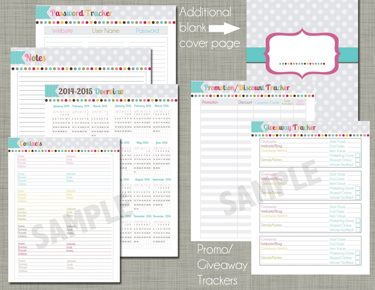 Small Business Planner Printable Set Sized Large 8.5