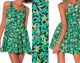 Mary Jane 420 Marijuana Weed Skater Dress