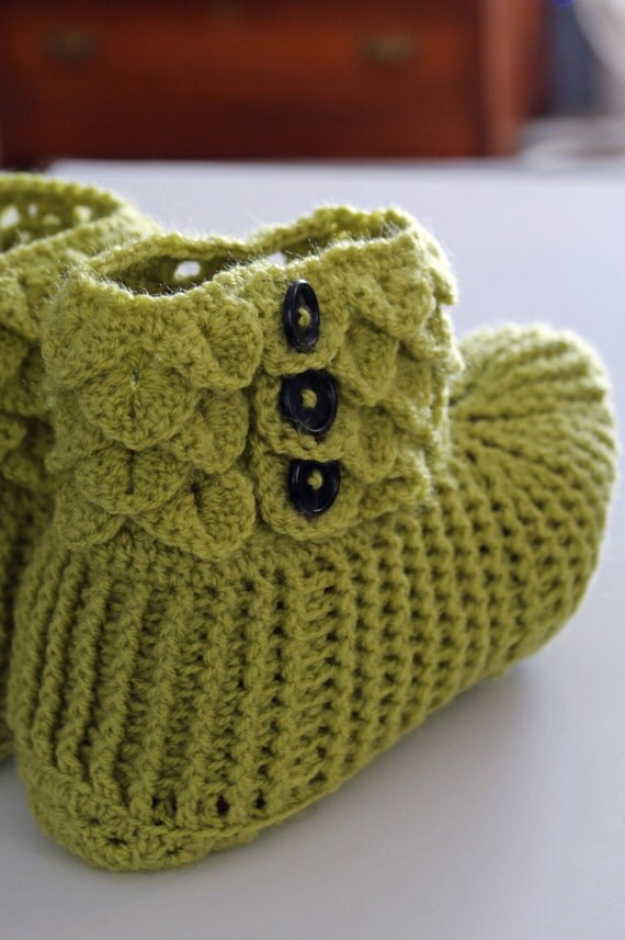 Crocodile Crochet Booties Pattern Free