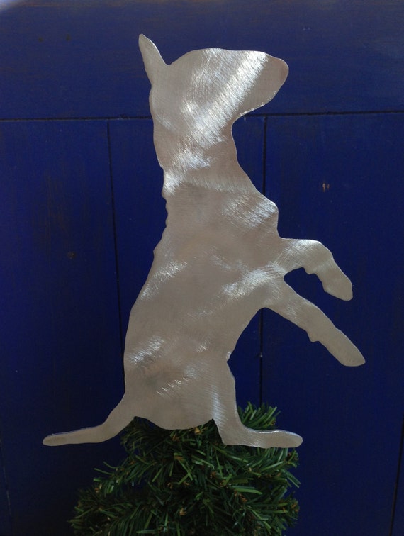 English Bull Terrier Dog Tree Topper Holiday by ScreenDoorGrilles