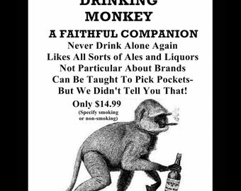 Popular items for monkey poster on Etsy