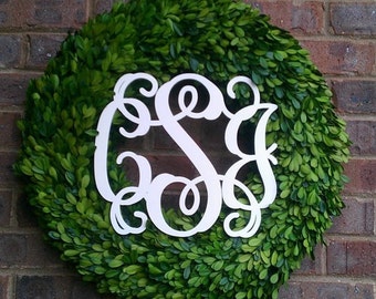 20 inch Preserved Boxwood Wreath Etsy Wreath Custom 3 letter 12 inch ...