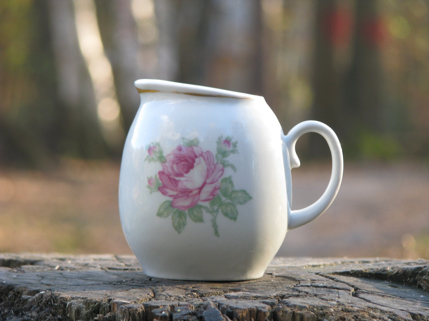Vintage 1980’s white Porcelain pitcher with roses – Home decor – Made ...