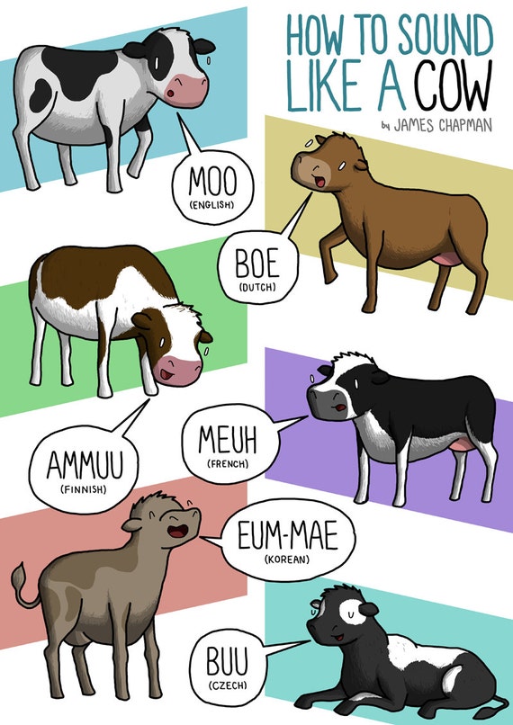Items similar to Cow Sounds (A3 Poster) on Etsy