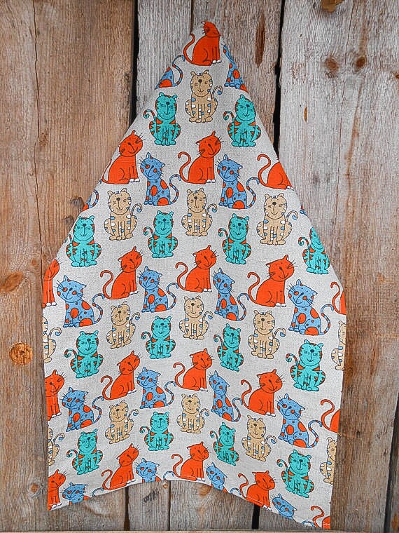 Cat Towel Kitten Towel Cat Lovers Gift Cat Gift by ViViCreative