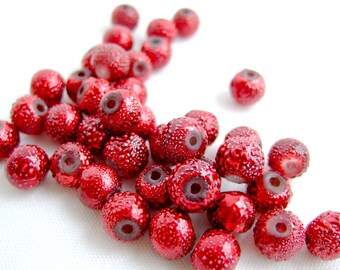 Popular items for ruby red beads on Etsy