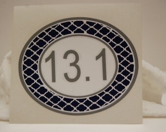 13.1 or 26.2 Marathon Running Sticker chevron by ElevateYourDecor