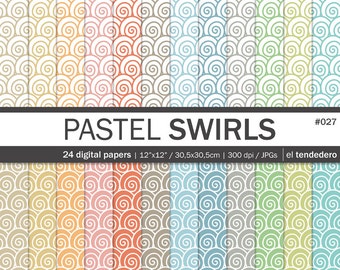 Popular items for swirls digital paper on Etsy