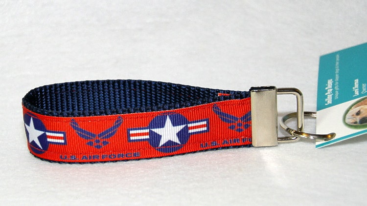 U.S. Air Force Key Fob Military Key Chain by SmilingPupDesigns