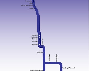 Chicago Brown Line Map