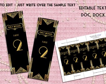Printable Menu Card Template Great Gatsby Style Art Deco | Etsy