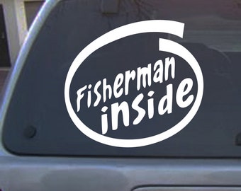 Funny fishing decal | Etsy