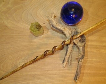 Twisted Witch Wizard Wand. Carved Maple Wood. Wicca Norse Celtic Pagan ...