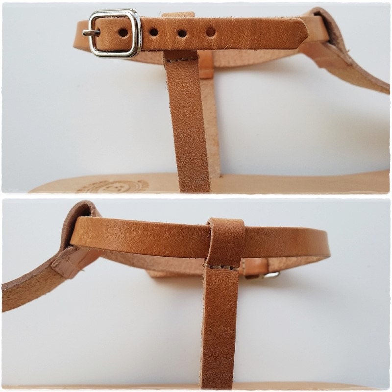 Women Sandals Light Brown Thong Leather Sandals by Leatherhood