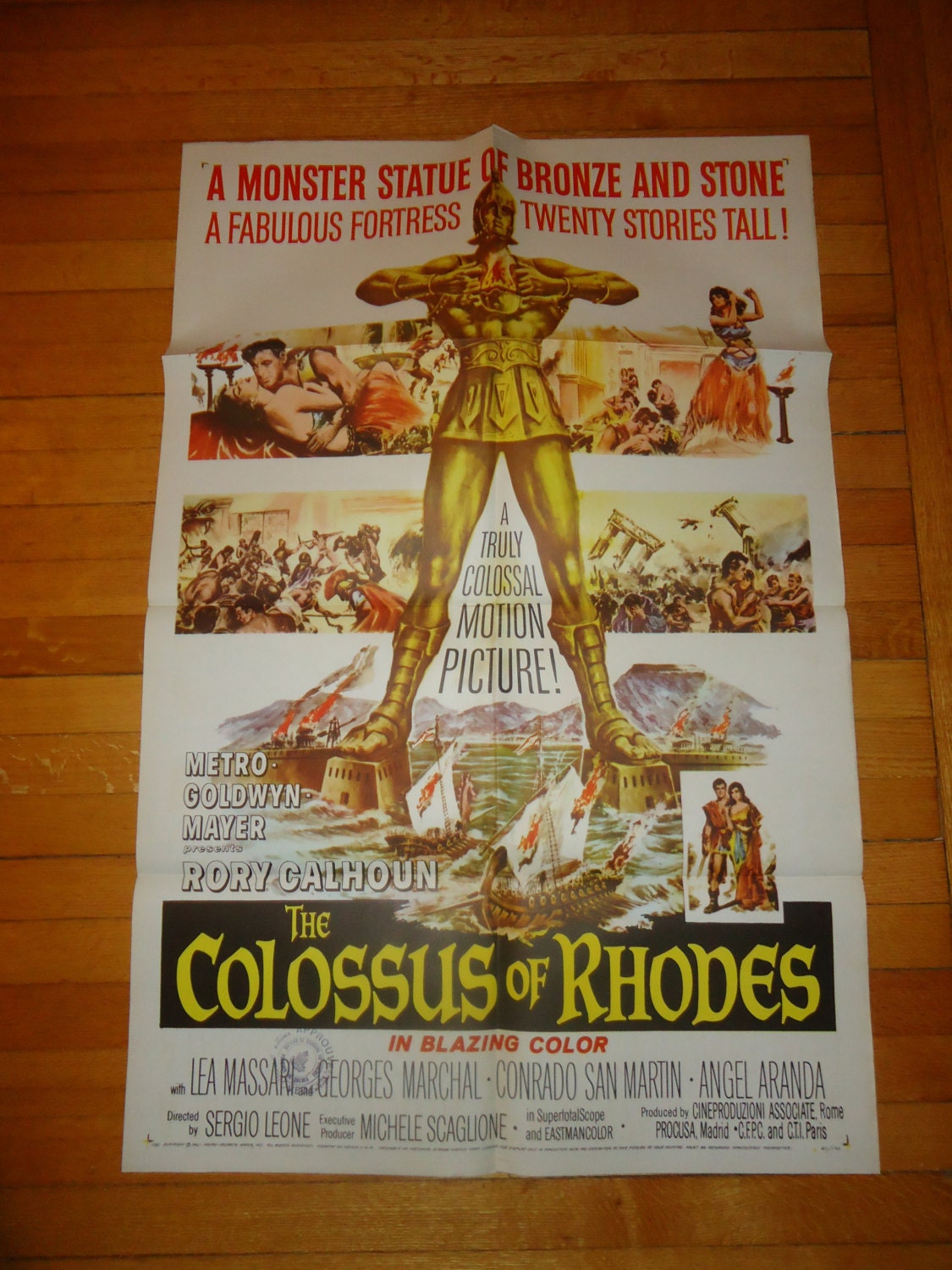 Original 1961 Colossus Of Rhodes One Sheet Movie Poster Rory