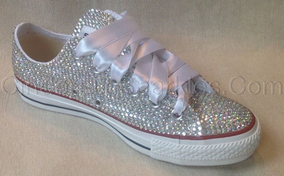 Diamante Crystal Covered Converse Wedding by CinderellaSparkles11