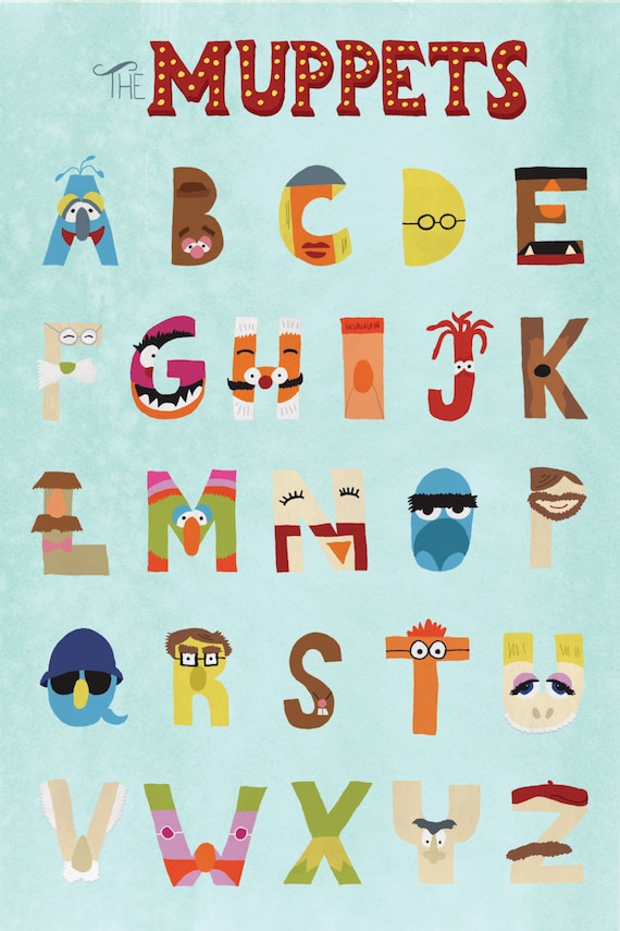 The Muppets Alphabet: Hand Lettered Print