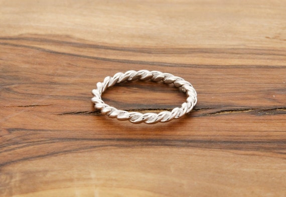 925 Sterling Silver Rope Band Ring