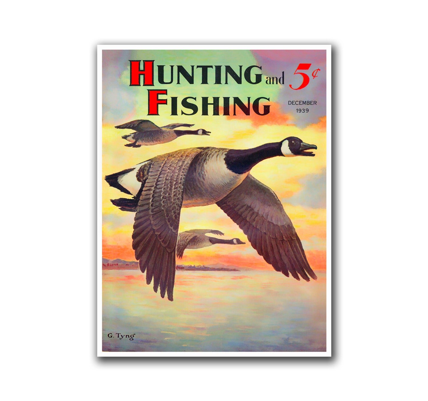 Vintage Duck Hunting Art Poster Sports Decor Art Retro Decor