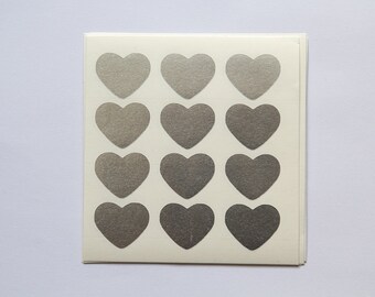 Silver heart sticker | Etsy