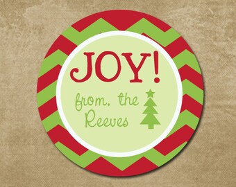 Custom Holiday Round Labels From Santa Stickers 2.5 inch