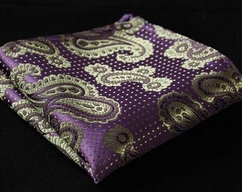 Popular items for purple pocket square on Etsy