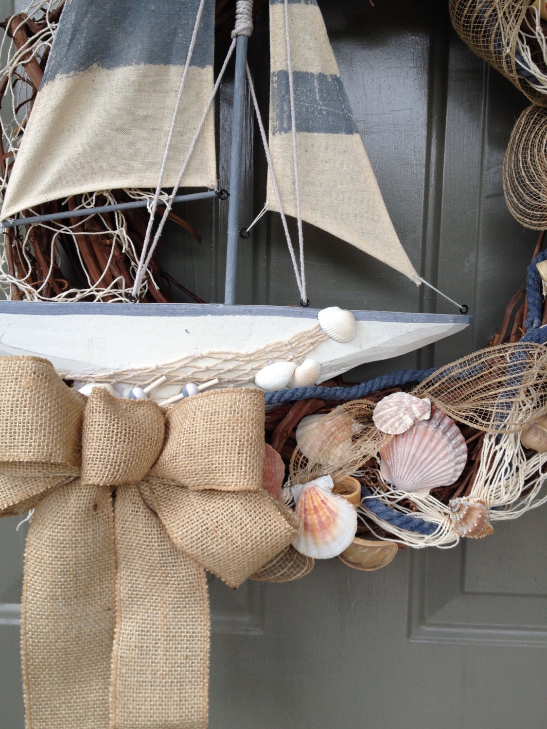Beach Wreath Nautical Wreath Summer Wreath Sailboat Boat