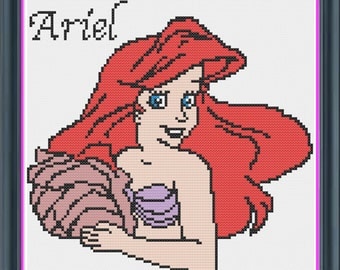 Ariel cross stitch | Etsy