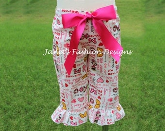 Pink ruffle pants | Etsy