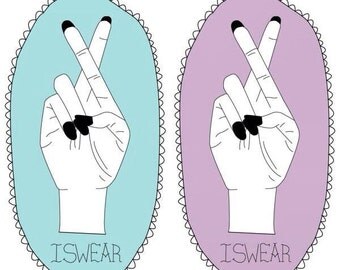 Illustration "I Swear" Digital Print (Multiple Colours & Sizes)