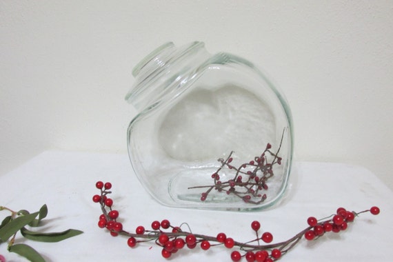 Slant Jar Glass Lid Counter Display