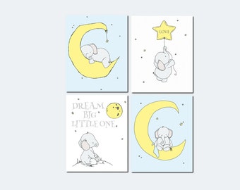 Unique elephant moon related items | Etsy