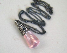 Unique pink stone pendant related items | Etsy